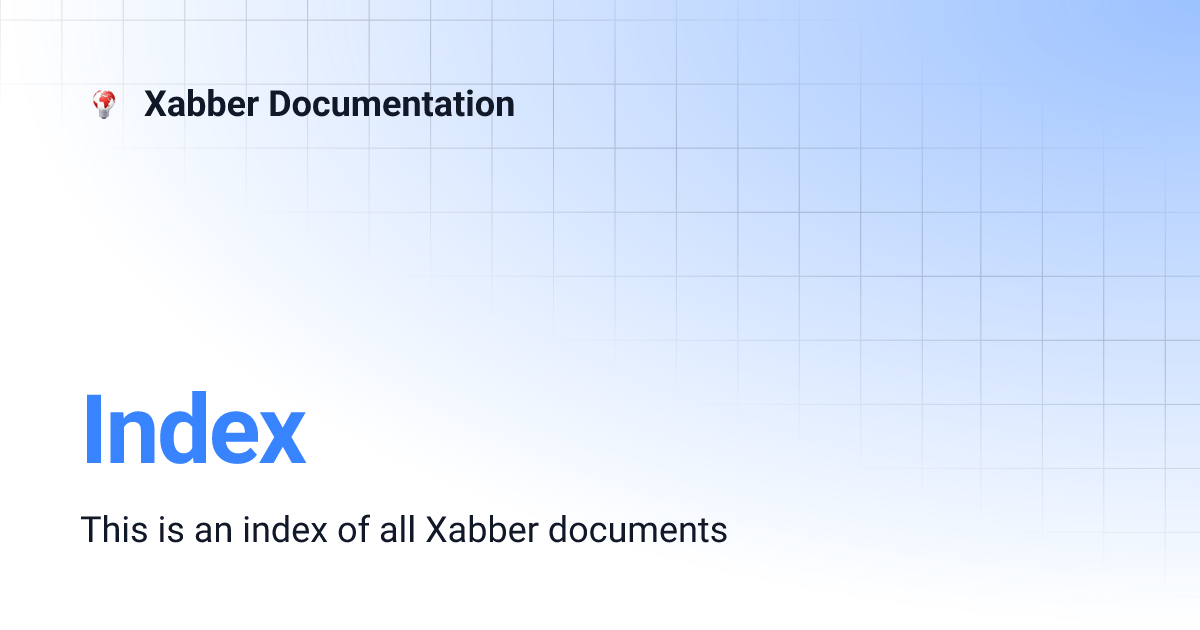 Index | Xabber Documentation